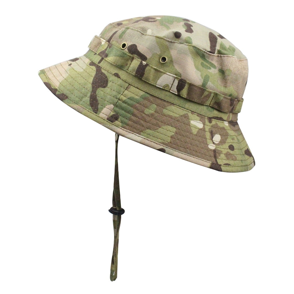 Aellinatey Boonie Bucket Hat with Chin String Outdoor Travel Fishing ...