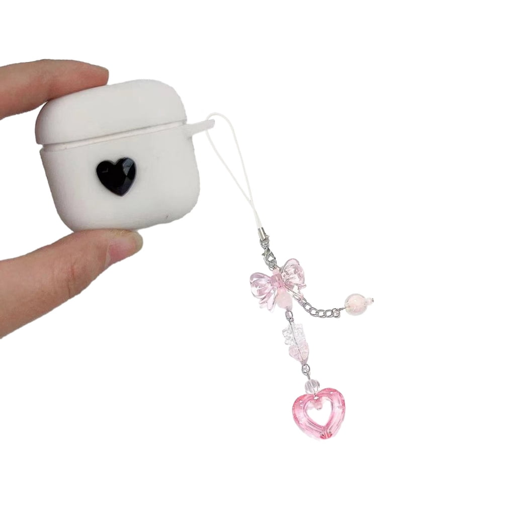 Aellinatey Bowknot Heart Bead Charm Pendant Chain Phone Straps Pocket ...