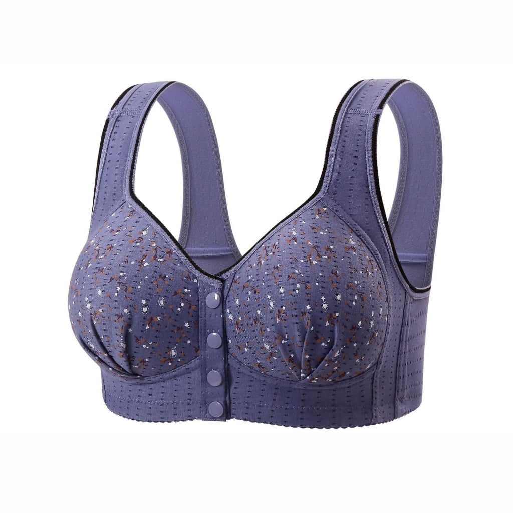 Aellinatey Bras for Older Women Front Closure Wireless Push Up Full ...