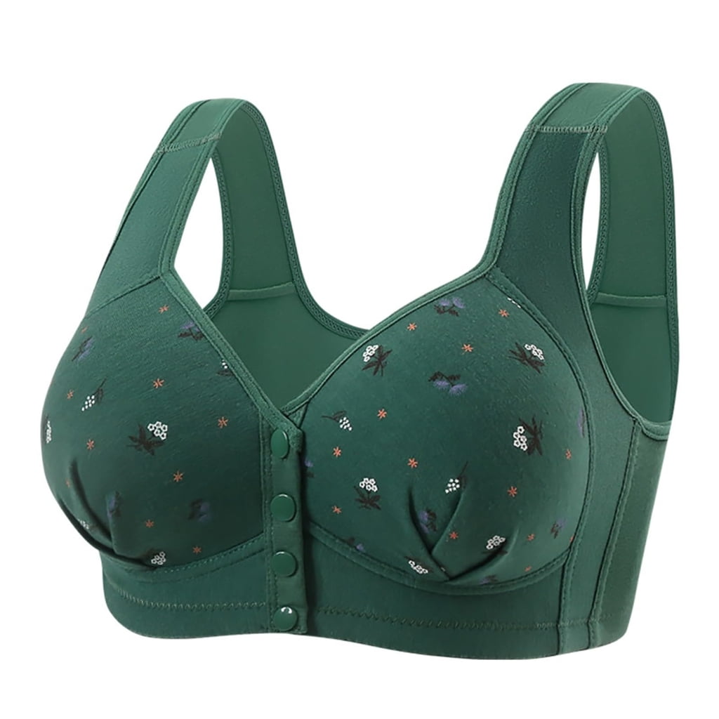 Aellinatey Bras for Older Women No Underwire Wireless Front Closure Bra ...