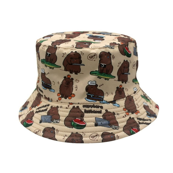 Aellinatey Capybara Print Bucket Hat Trendy Animal Lover Hat Outdoor ...