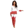 Aellinatey Christmas Pajamas For Family Set Button Snowflake Print ...