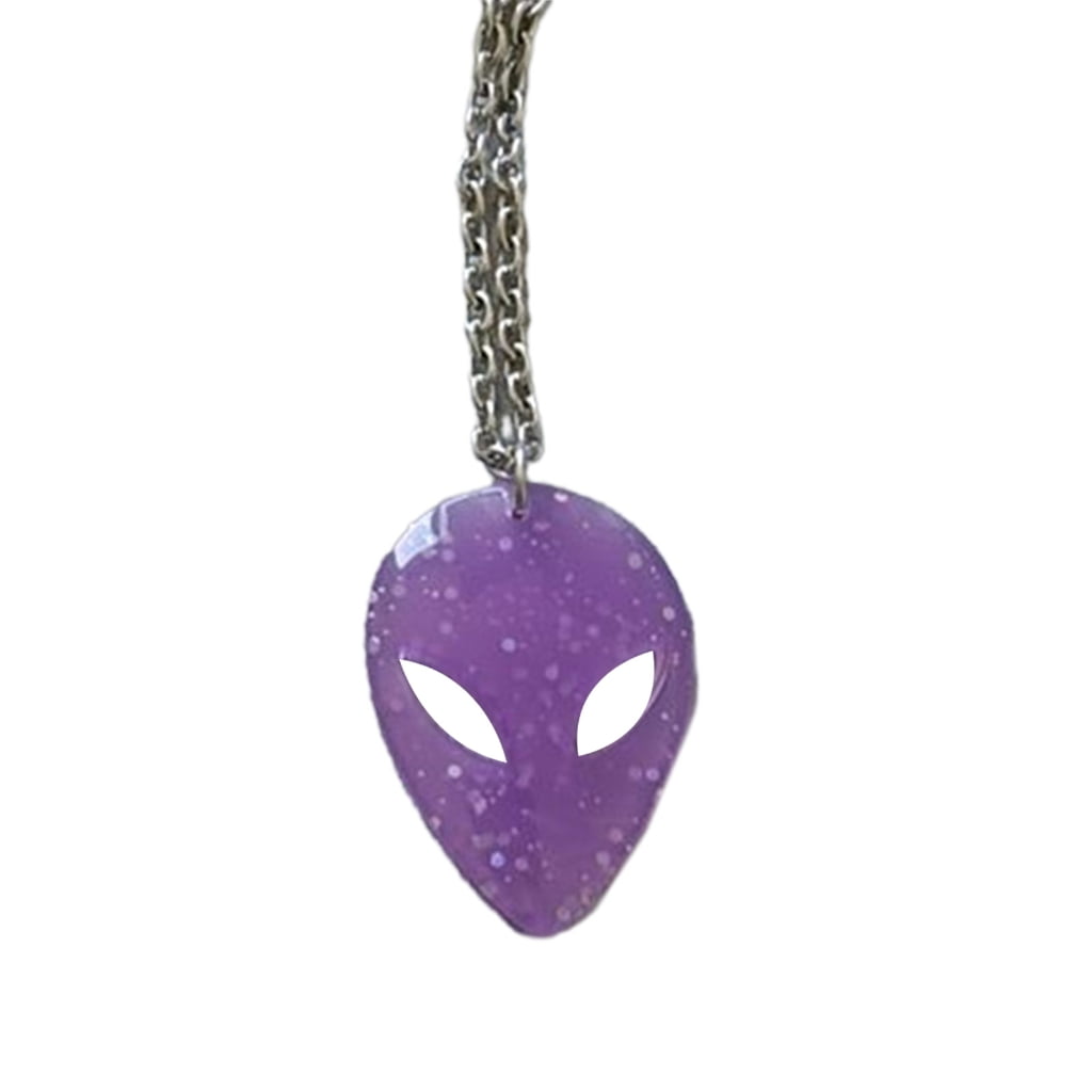 Aellinatey Cold Wind Geometric Alien Face Necklace Female Niche Hip Hop ...