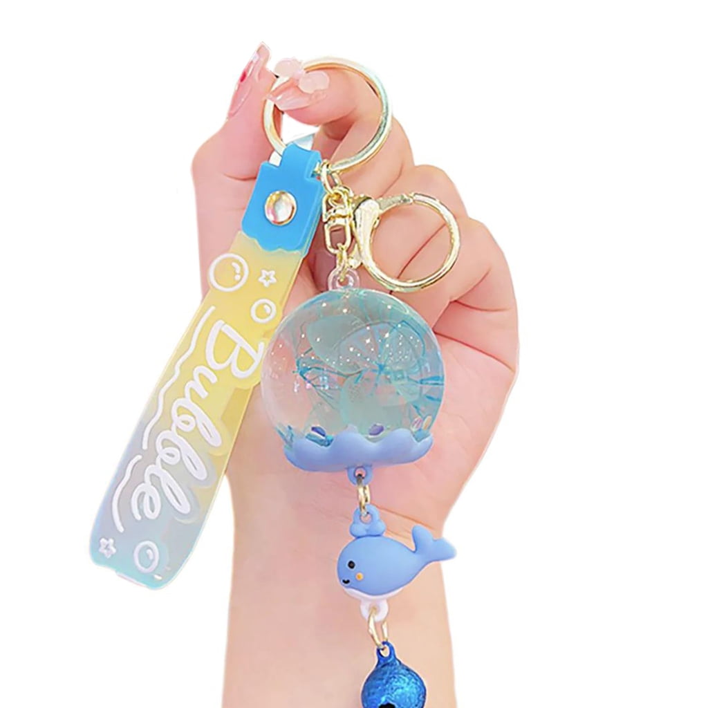Aellinatey Decorative Liquid Glitters Bottle Keychain Charm Pendnat for ...
