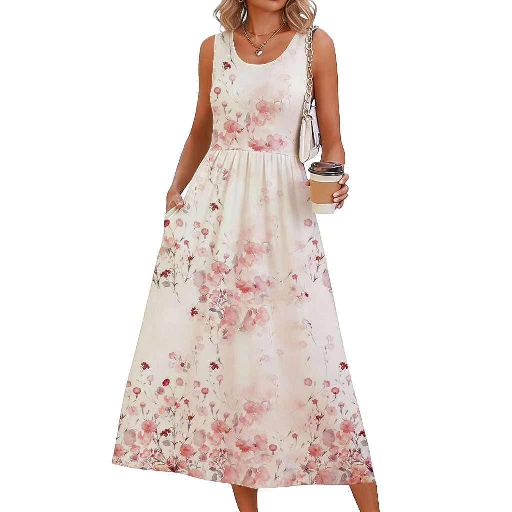 Aellinatey Dresses for Women Flowy Casual Dress Beach Vacation ...