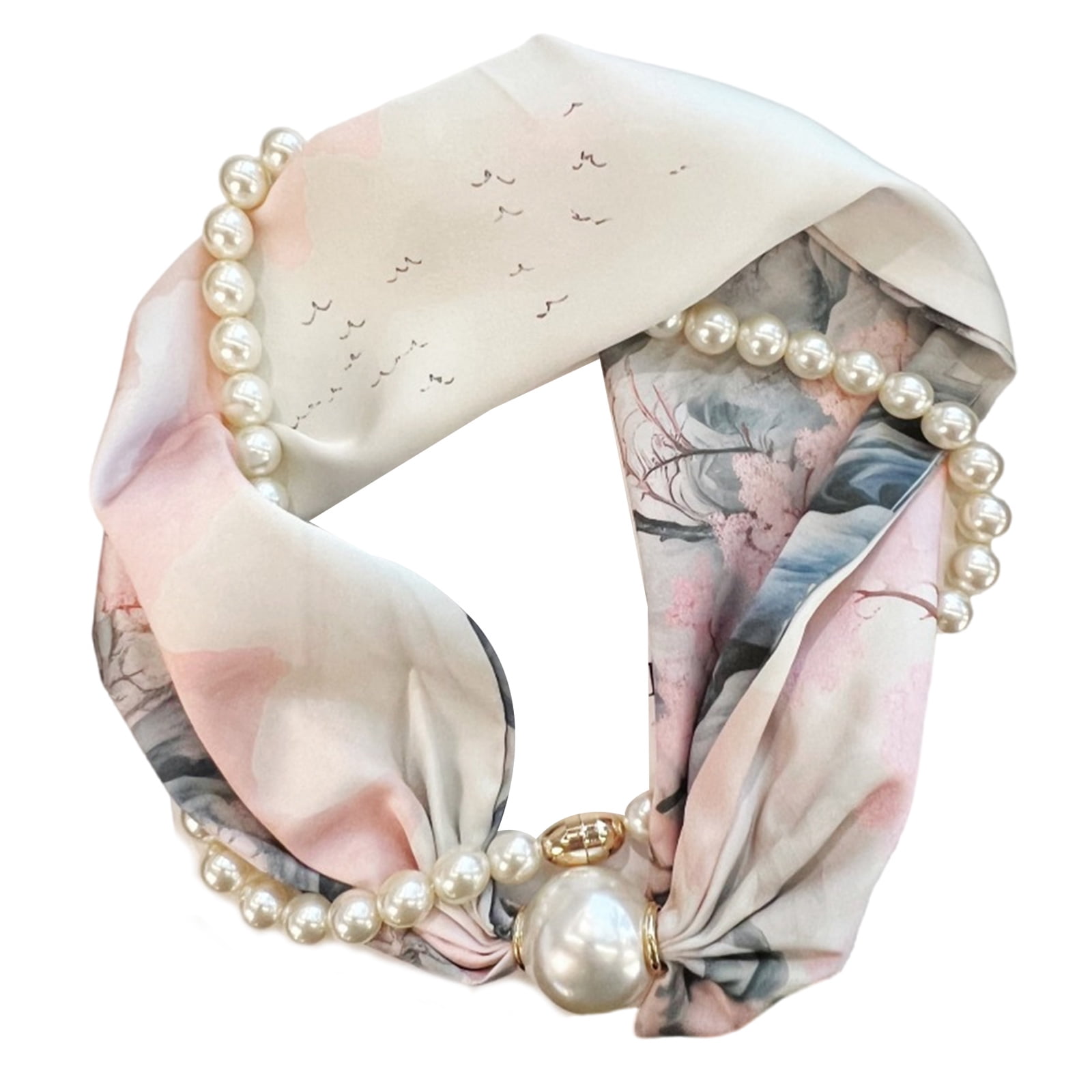 Aellinatey Elegant Magnetic Clasp Pearls Necklace Scarf for Women ...