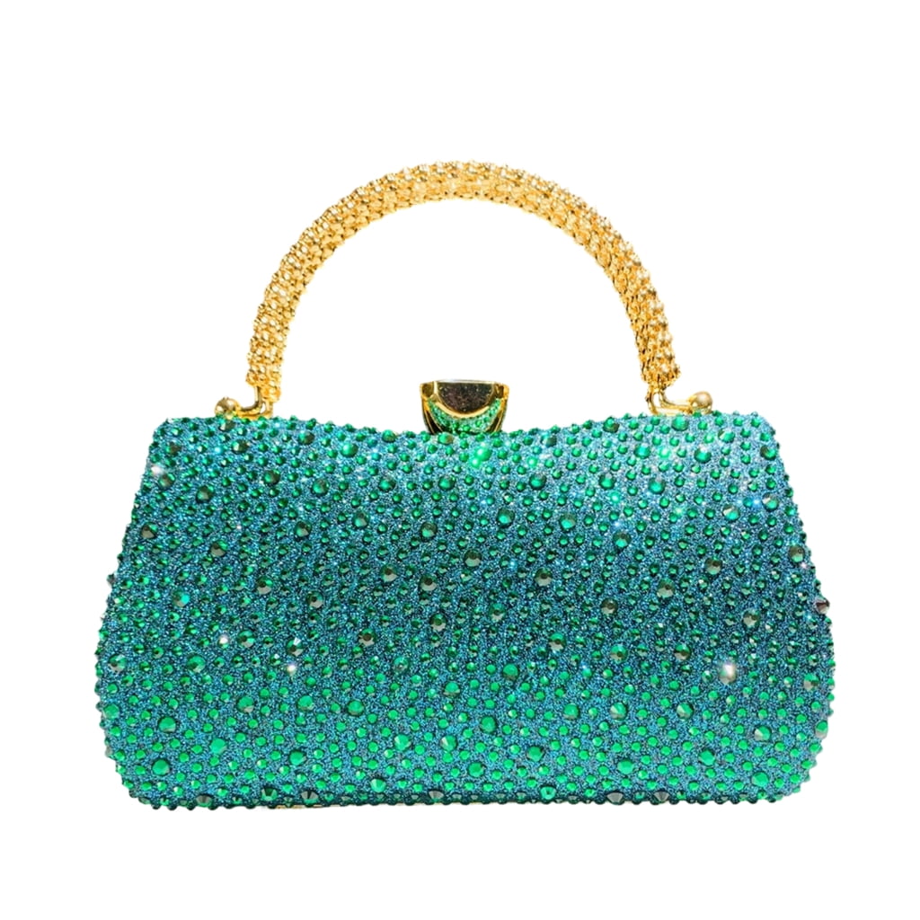 Aellinatey Elegant Rhinestones Encrusted Handbag Compact Portable Party ...