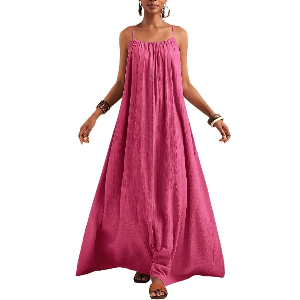 Aellinatey Fashionable Spaghetti Strap Oversized A Line Flared Swing ...