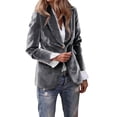 Aellinatey Flannel Suit For Women Casual Open Front Long Sleeve Jackets ...