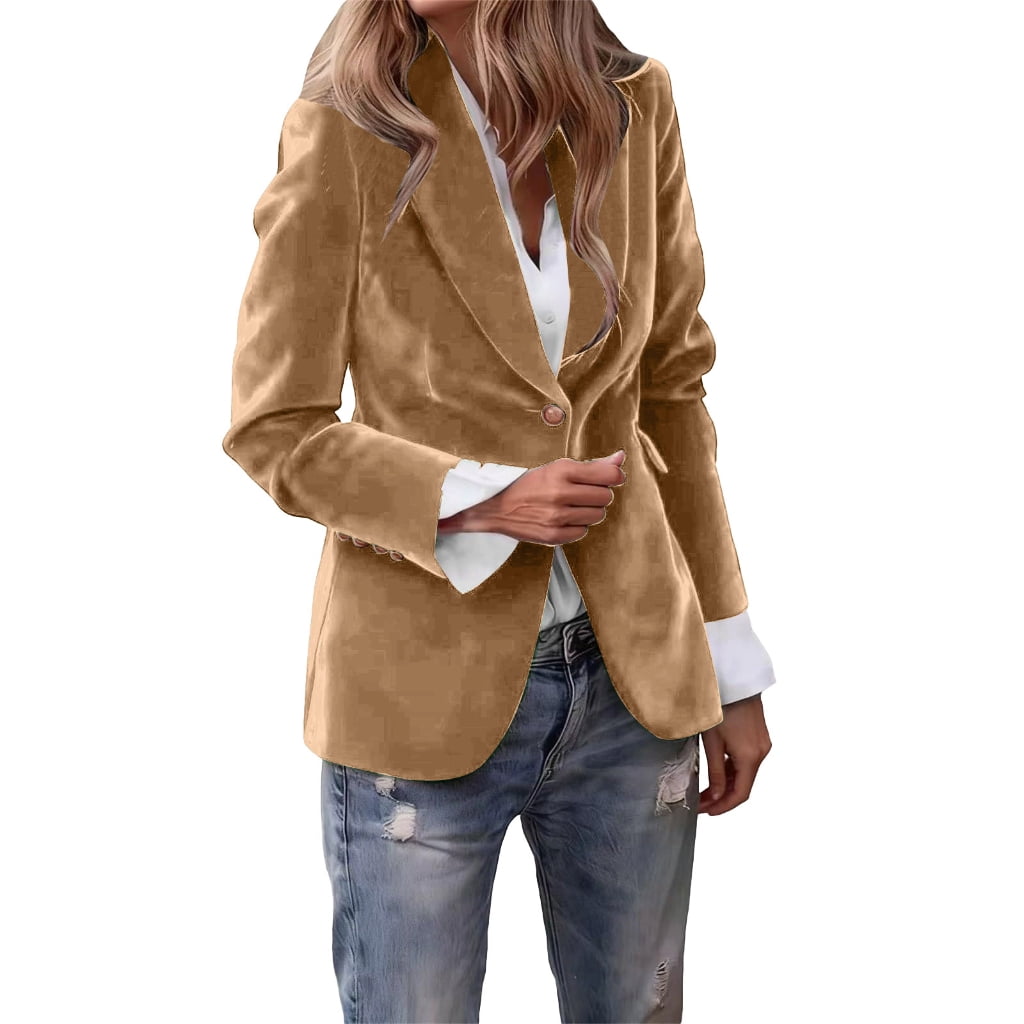 Aellinatey Flannel Suit For Women Casual Open Front Long Sleeve Jackets ...