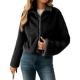 Aellinatey Friendly Women's Faux Furs Coat Furry Zip Up For Cold ...