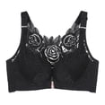 Aellinatey Front Fastening Rose Lace Bra Push Up Comfort Support for ...