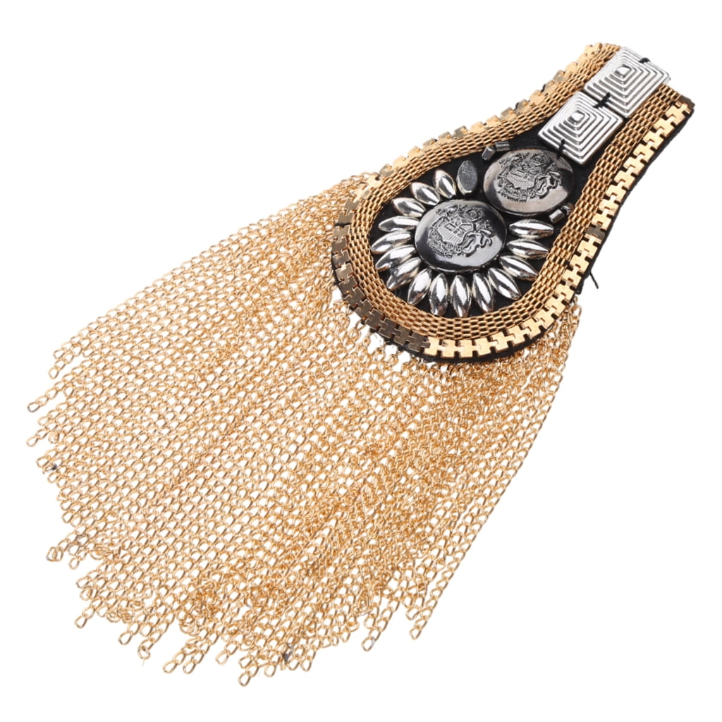 Aellinatey Handmade for Blazer Epaulet Shoulder Board Black Silver Gold ...
