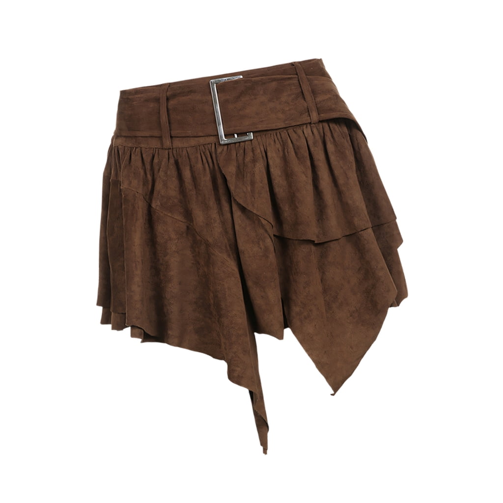 Aellinatey High Waist Mini Skirts for Women Flowys Skirt Layered ...
