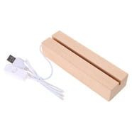 Uxcell 4" Wooden LED Light Base Light Display Base Stand for 3D Crystal ...