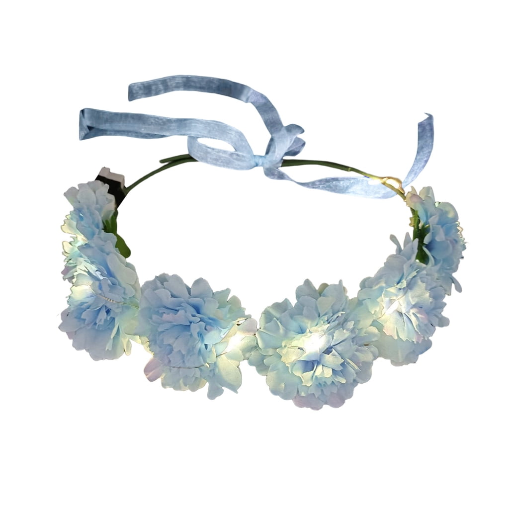 Aellinatey Led Flower Headband Light up Floral Crowns Luminous Glowing ...