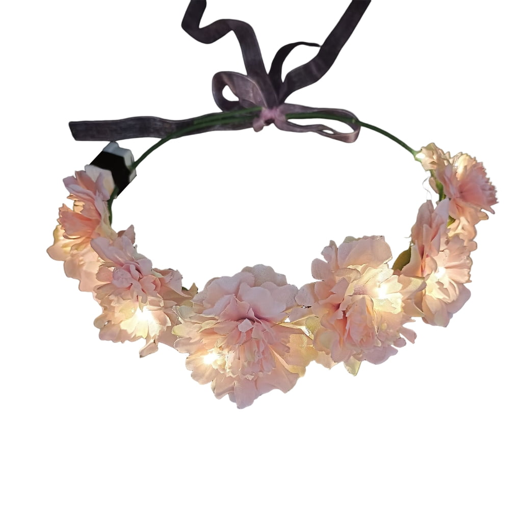 Aellinatey Led Flower Headband Light up Floral Crowns Luminous Glowing ...