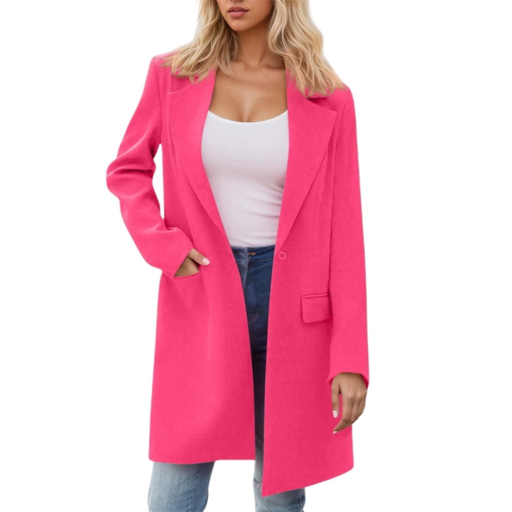 Aellinatey Long For Women Coats Fall Winter Fashion Solid Color Warm ...