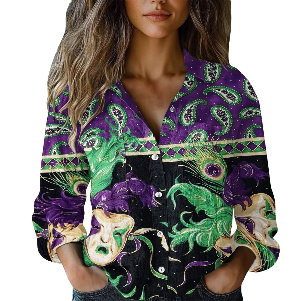 Aellinatey Long Sleeve Shirts for Women Shirts for Women Funny Holiday ...