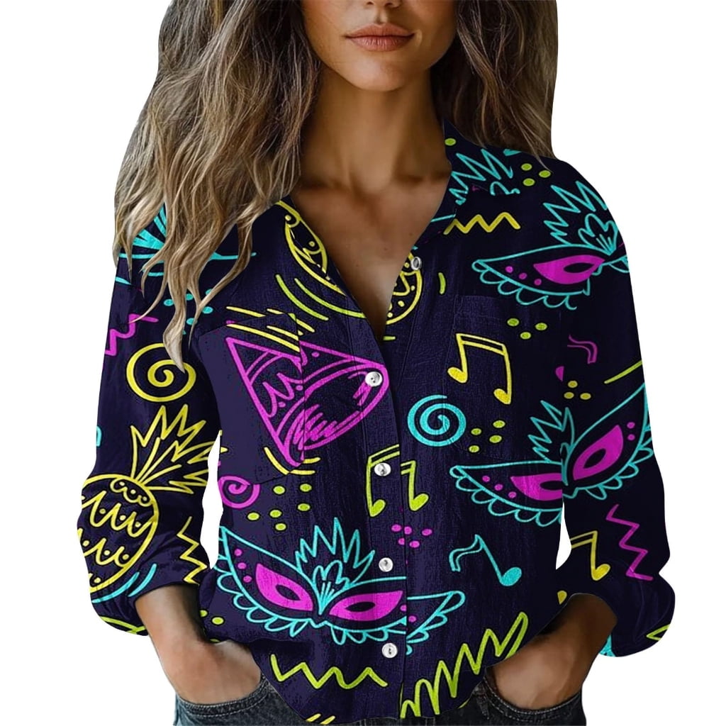 Aellinatey Long Sleeve Shirts for Women Shirts for Women Funny Holiday ...