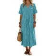 Aellinatey Long Sleeve Women Dresses Casual Loose Fit Dresses Beach ...