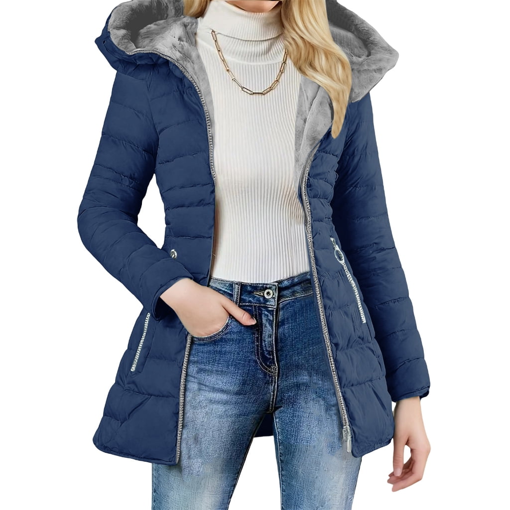 Aellinatey Long Winter Coats for Women Waterproof Fleece Lined Warm ...