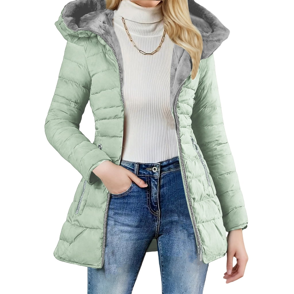Aellinatey Long Winter Coats for Women Waterproof Fleece Lined Warm ...