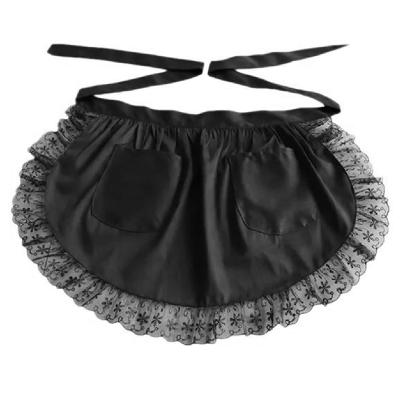 Aellinatey Maid Costume Apron Half Apron Waitress Servant Apron Cooking ...