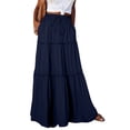 Aellinatey Maxi Skirts for Women A Line Tiered Long Skirt Elastic High ...