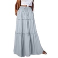 Aellinatey Maxi Skirts for Women A Line Tiered Long Skirt Elastic High ...