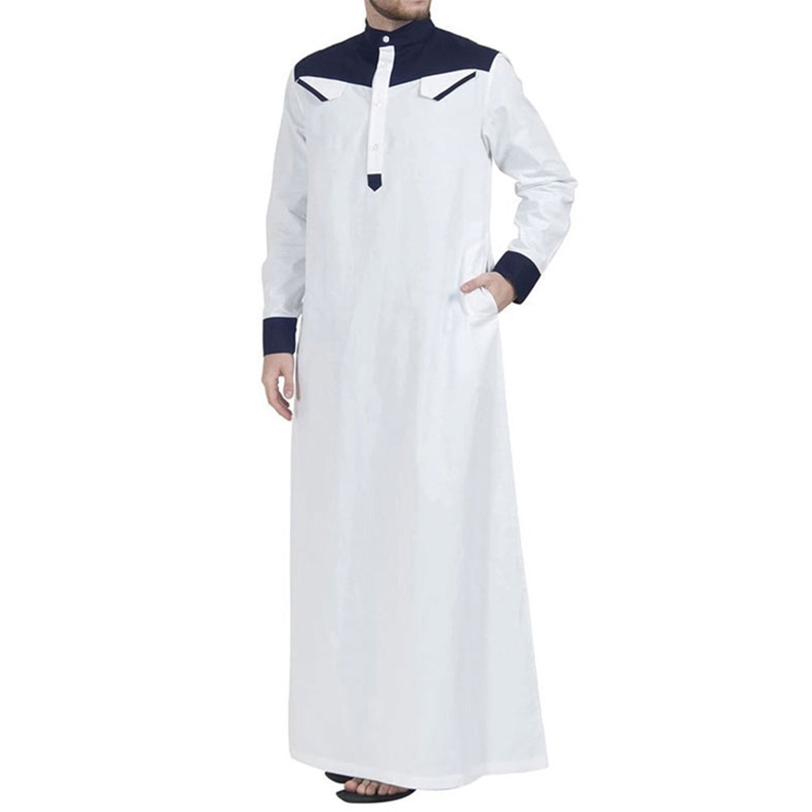 Aellinatey Men Robe with Long Sleeves Traditional Muslim Clothing ...