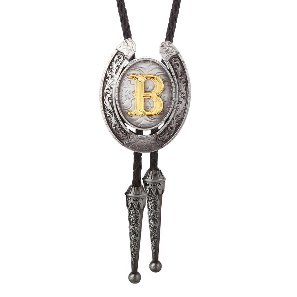 Aellinatey Metal Initial Letter Bolo Tie for Western Enthusiasts ...