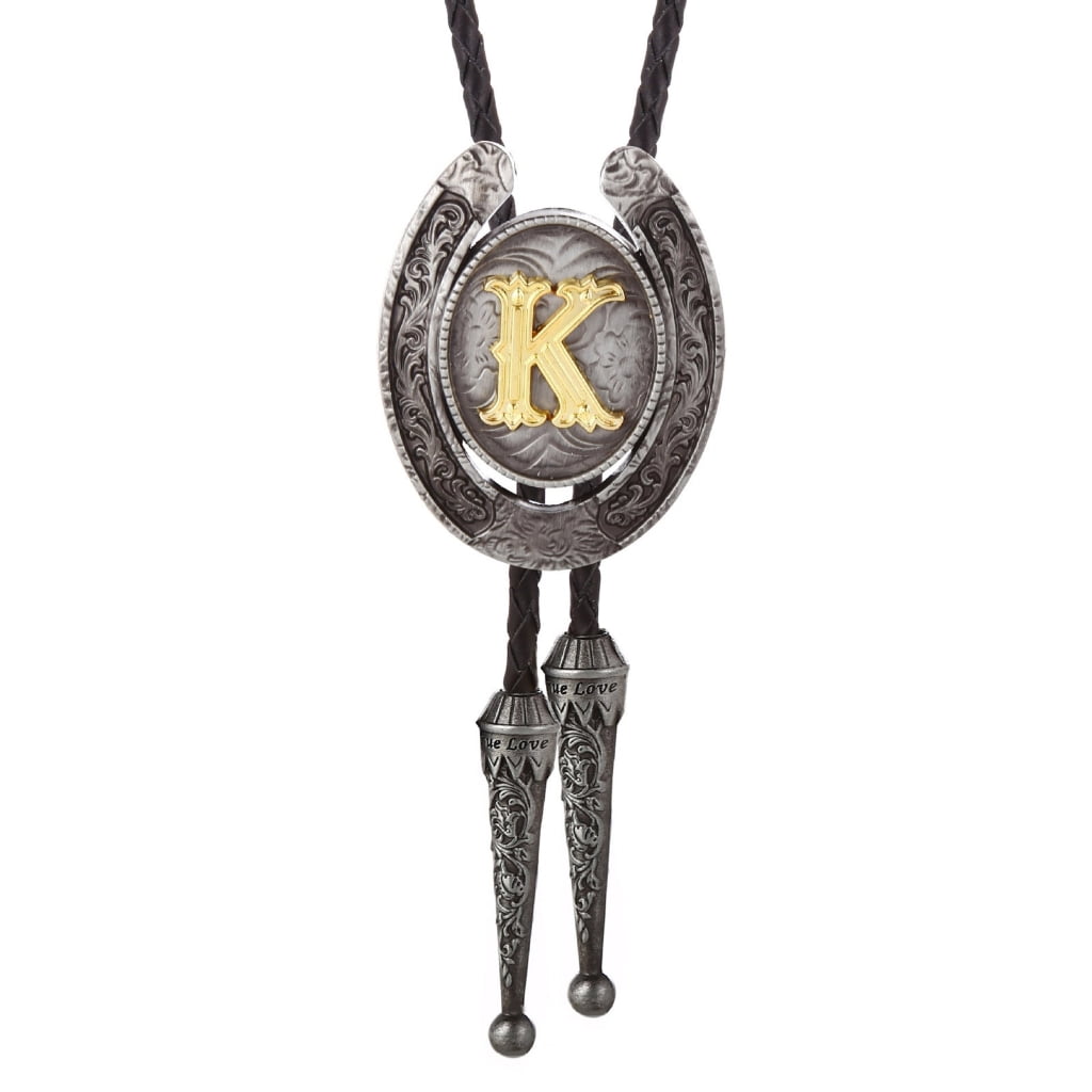 Aellinatey Metal Initial Letter Bolo Tie for Western Enthusiasts ...