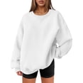 Aellinatey Modern V-Notch Design Womens Long Sleeve Crewneck Oversized ...