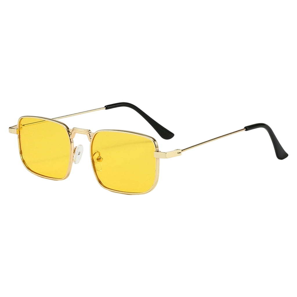 Aellinatey Oversized Square Sunglasses Retro Design Metal Frame ...