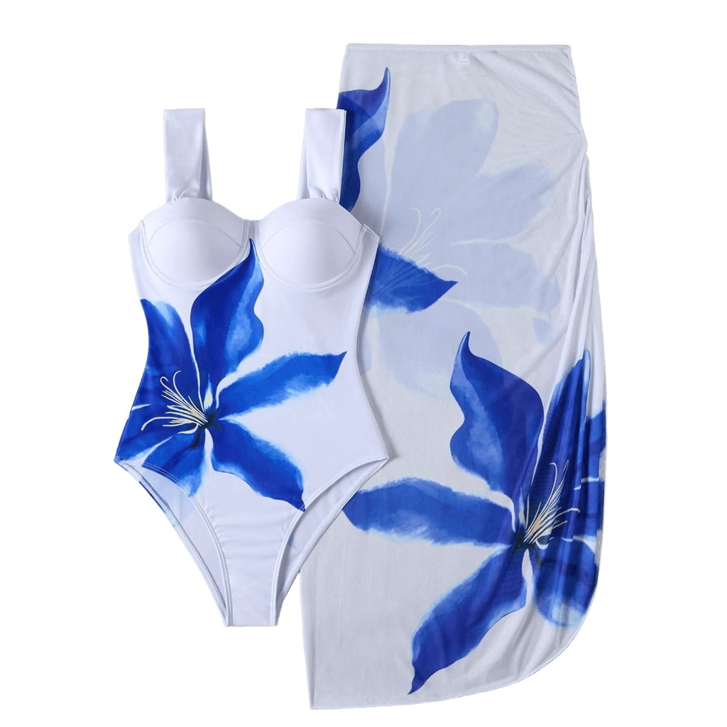 Aellinatey Pack of 2pcs Stylish Piece Swimsuit Beachwear Hip Wrap Skirt ...