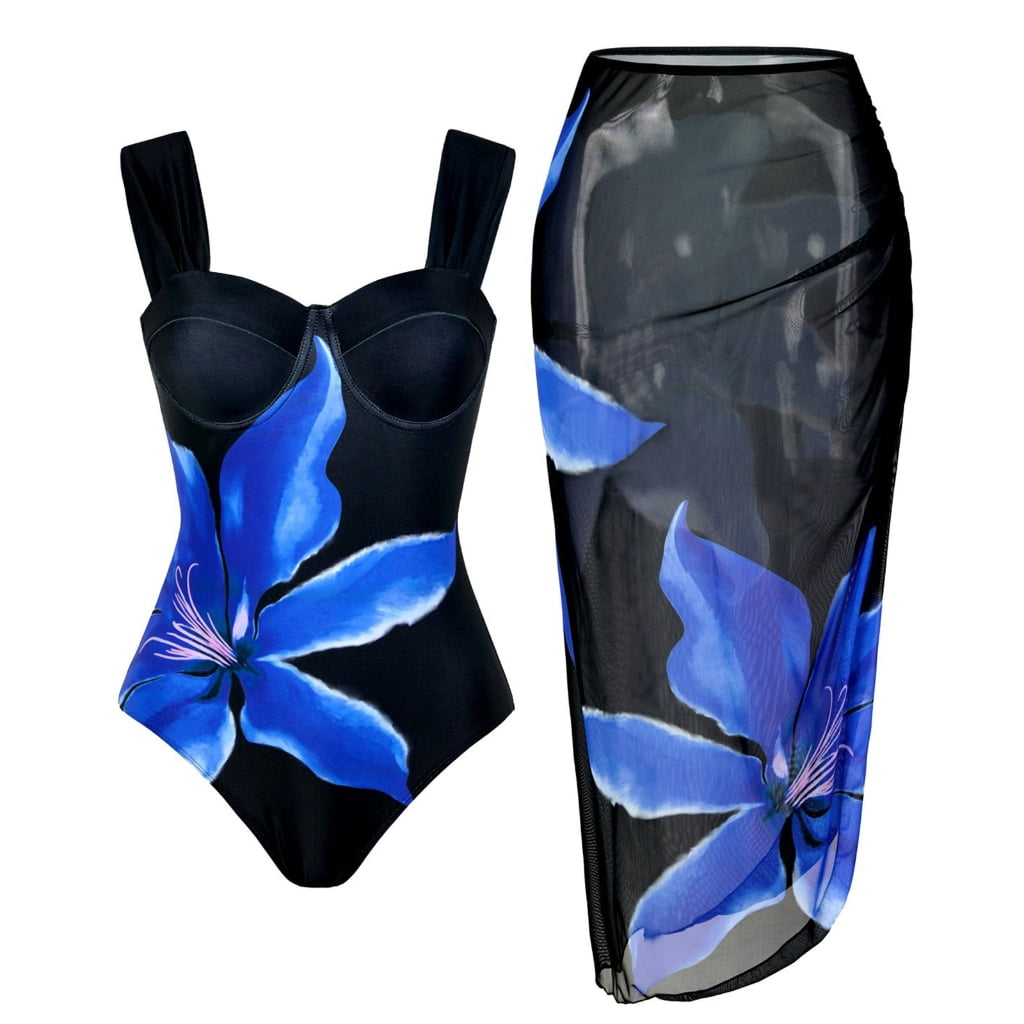 Aellinatey Pack of 2pcs Stylish Piece Swimsuit Beachwear Hip Wrap Skirt ...