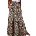 Aellinatey Pleated Long Skirts for Women Summer Casual Elastic High ...