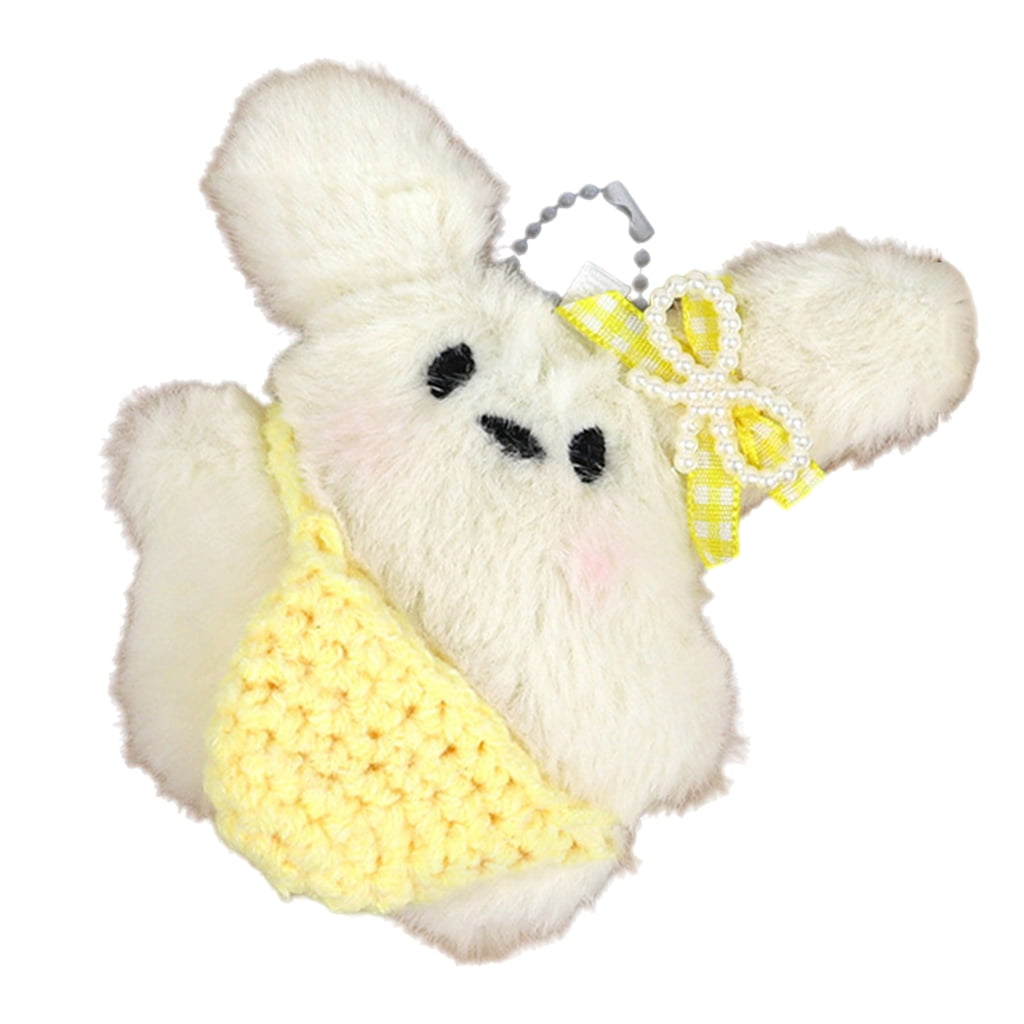 Aellinatey Plush Squeaking Pendant Stuffed Rabbit Keychain Lovely Key ...