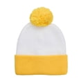 Aellinatey Popular Knitted Cap Color Block Design Warm Acrylic Pullover ...