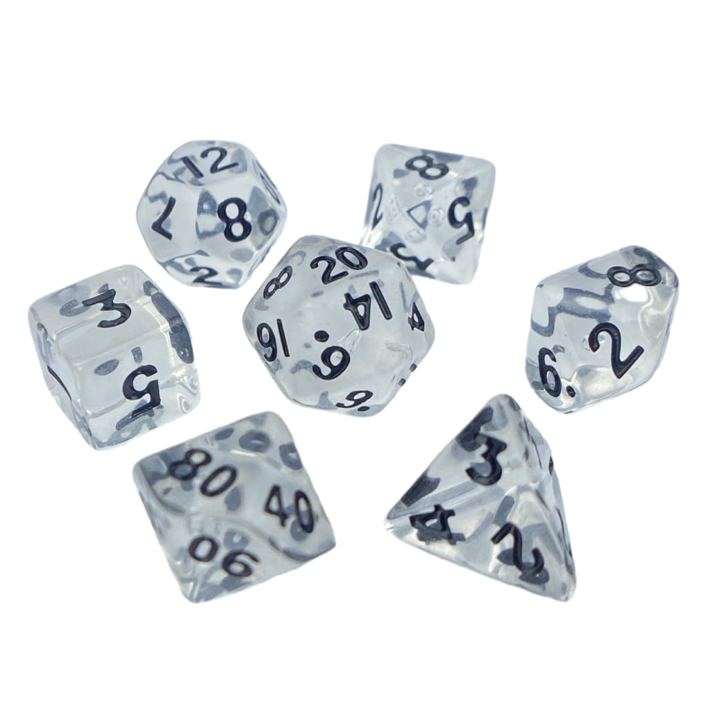 Aellinatey Portable Mini Polyhedral Dices Set Clear Multi-Sided Acrylic ...