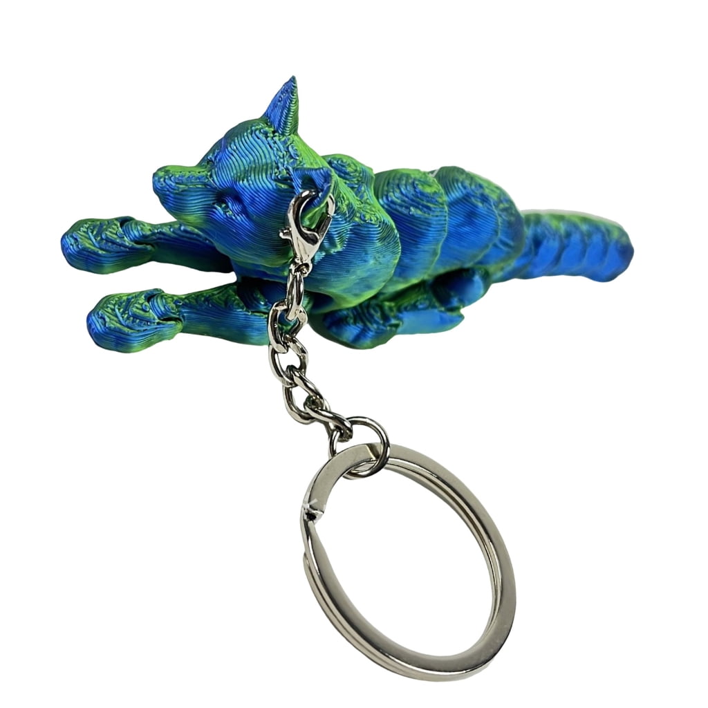 Aellinatey Realistic 3D Printed Wolf Keychain With Movable Joints for ...