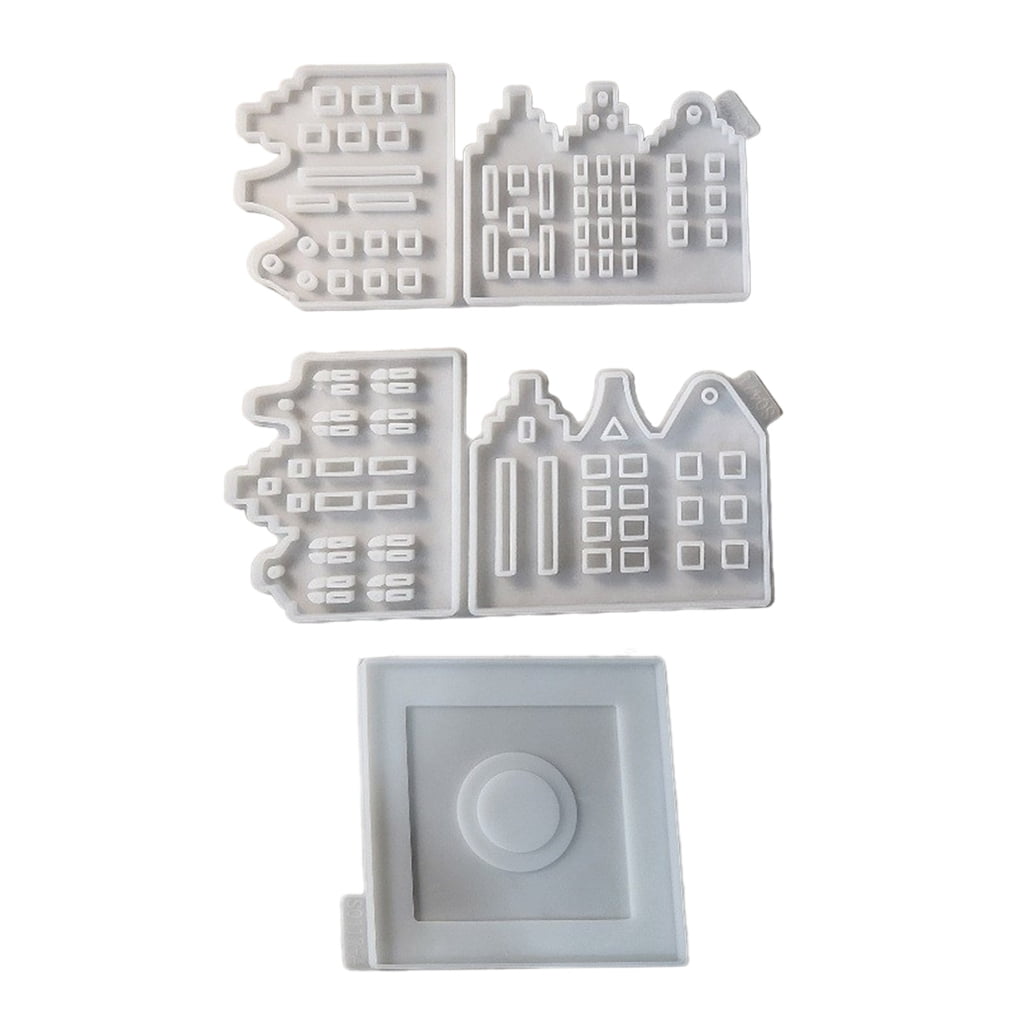 Aellinatey Resin Silicone Mold Gothic House Theme Crafts Moulds Candle ...
