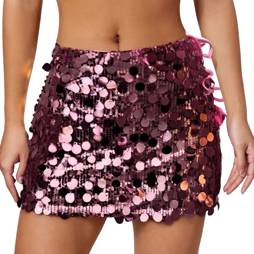 Aellinatey Sequins Patchwork Bodycon Skirt for Nightclub Social ...