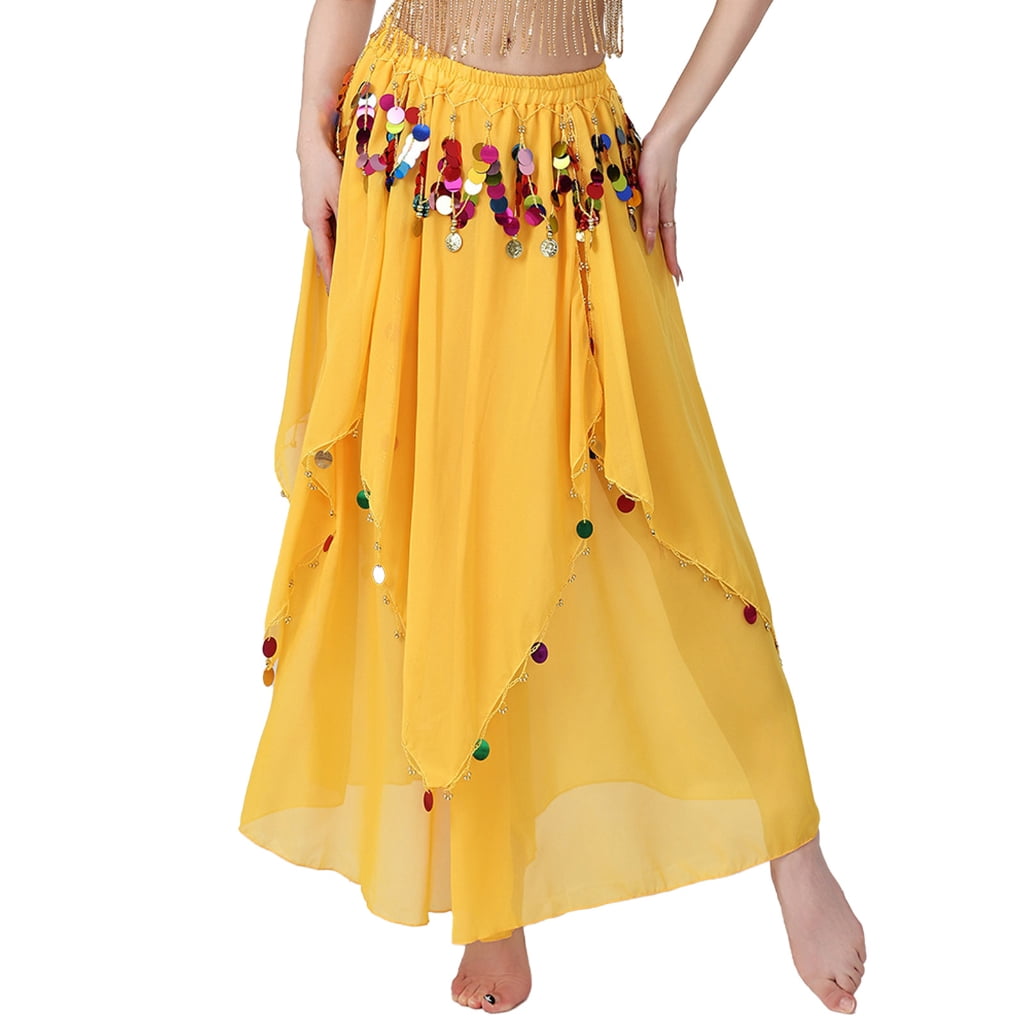 Aellinatey Shimmering Sequins Fabric Skirt For Belly Dance With Dynamic ...
