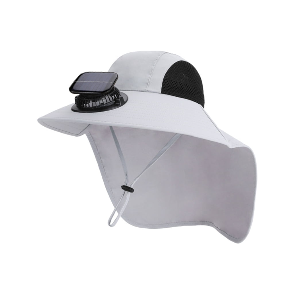 Aellinatey Solar Powered Fisherman Cap With Fan Sun Bucket Hat For ...
