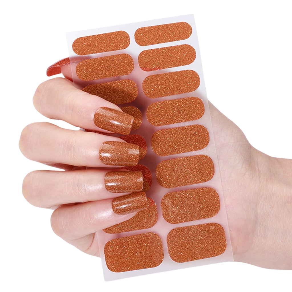Aellinatey Solid Color Nails Polish Stickers Gels Nail Stickers Nails ...