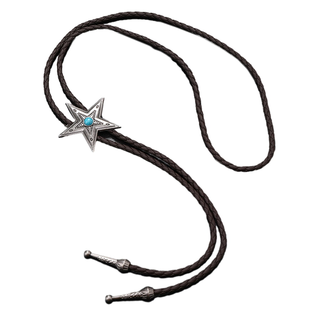 Aellinatey Star Shoestring Necktie Bolo Tie Rodeo Cowboy Star Necktie ...