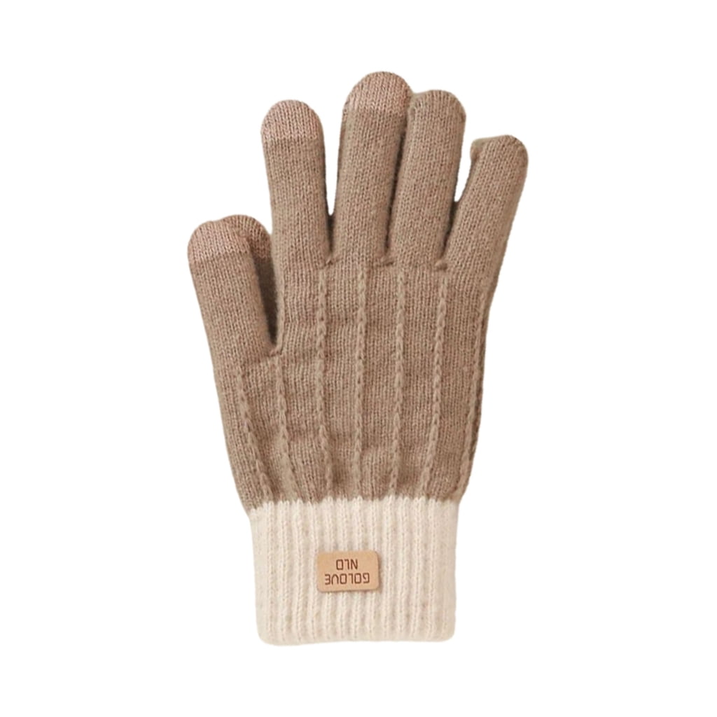 Aellinatey Students Thicken Knit Gloves Five Finger Gloves Winter Warm ...