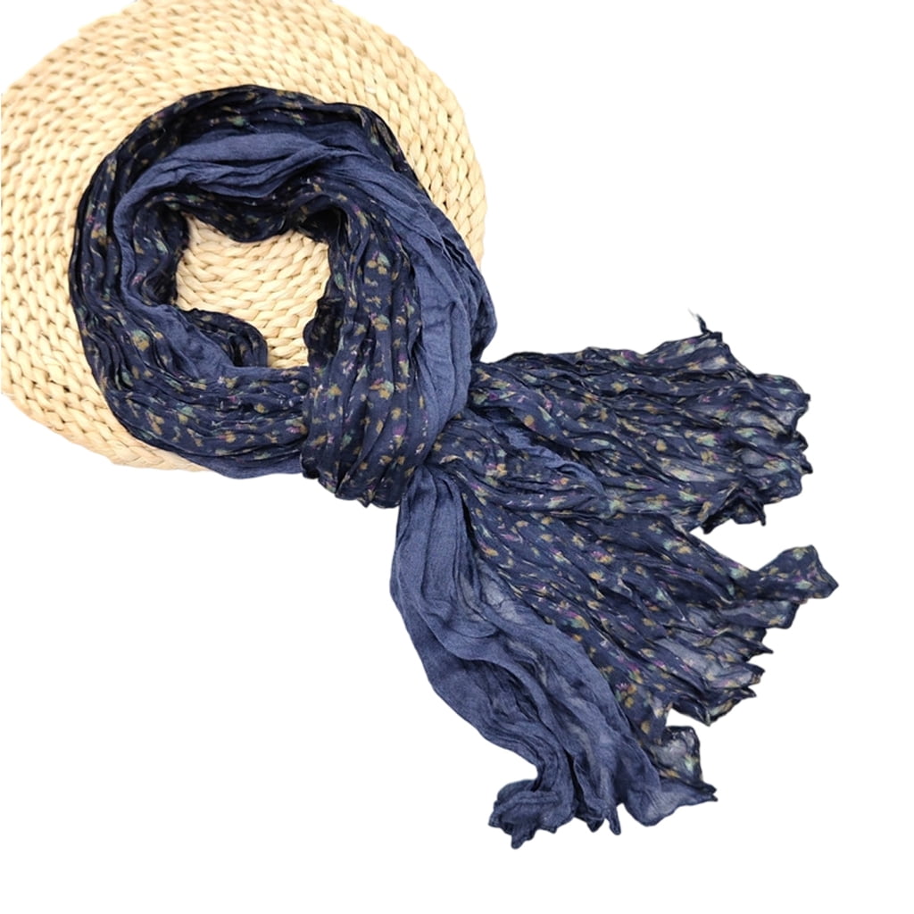 Aellinatey Stylish Pleated Scarf Wrinkle Texture Unisex Neck Accessory ...